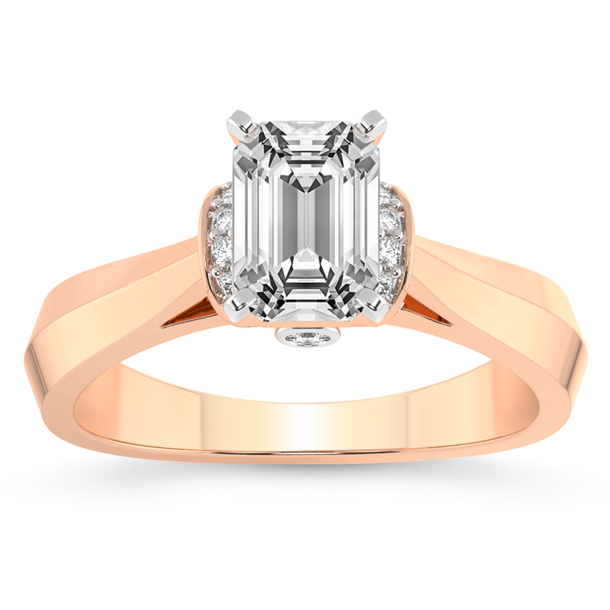 IGI Certified 3 Carat Emerald Shape Lab Grown Diamond Engagement Ring ...