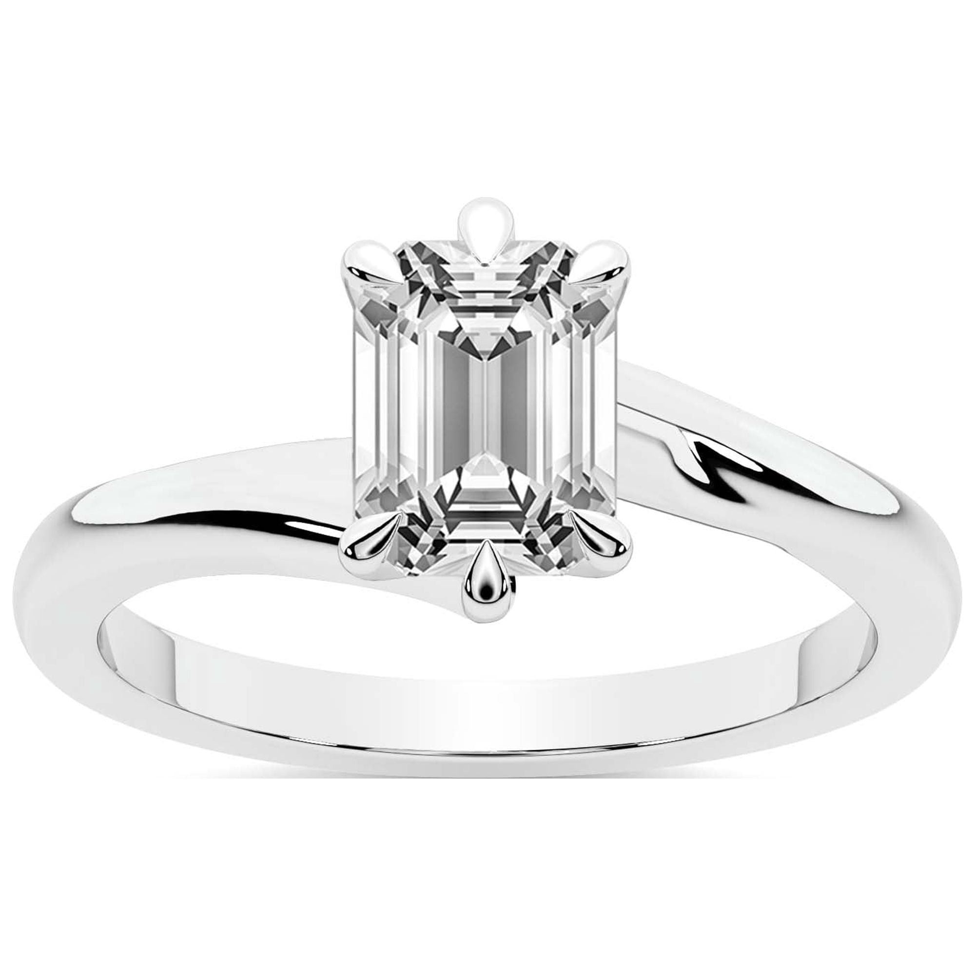 IGI Certified 3 Carat Emerald Shape Lab Grown Diamond Engagement Ring ...