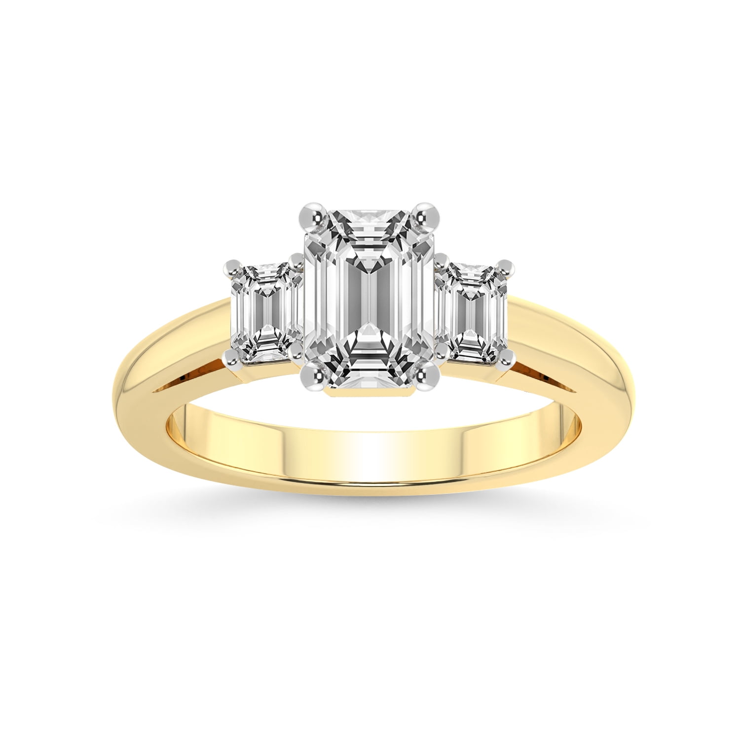 IGI Certified 3 Carat Emerald Shape Lab Grown Diamond Engagement Ring ...