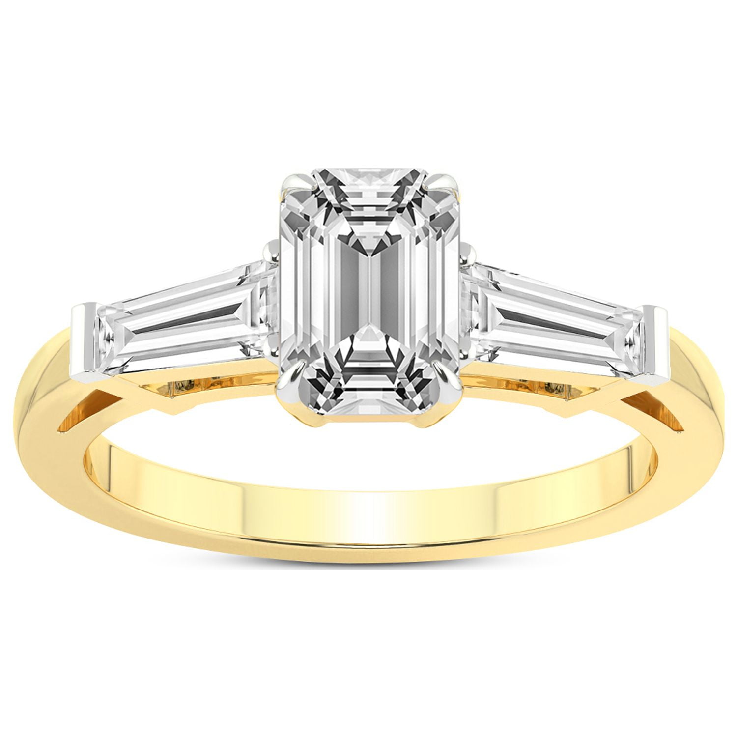 3 Carat IGI Certified Emerald Shape Lab Grown Diamond Engagement Ring ...