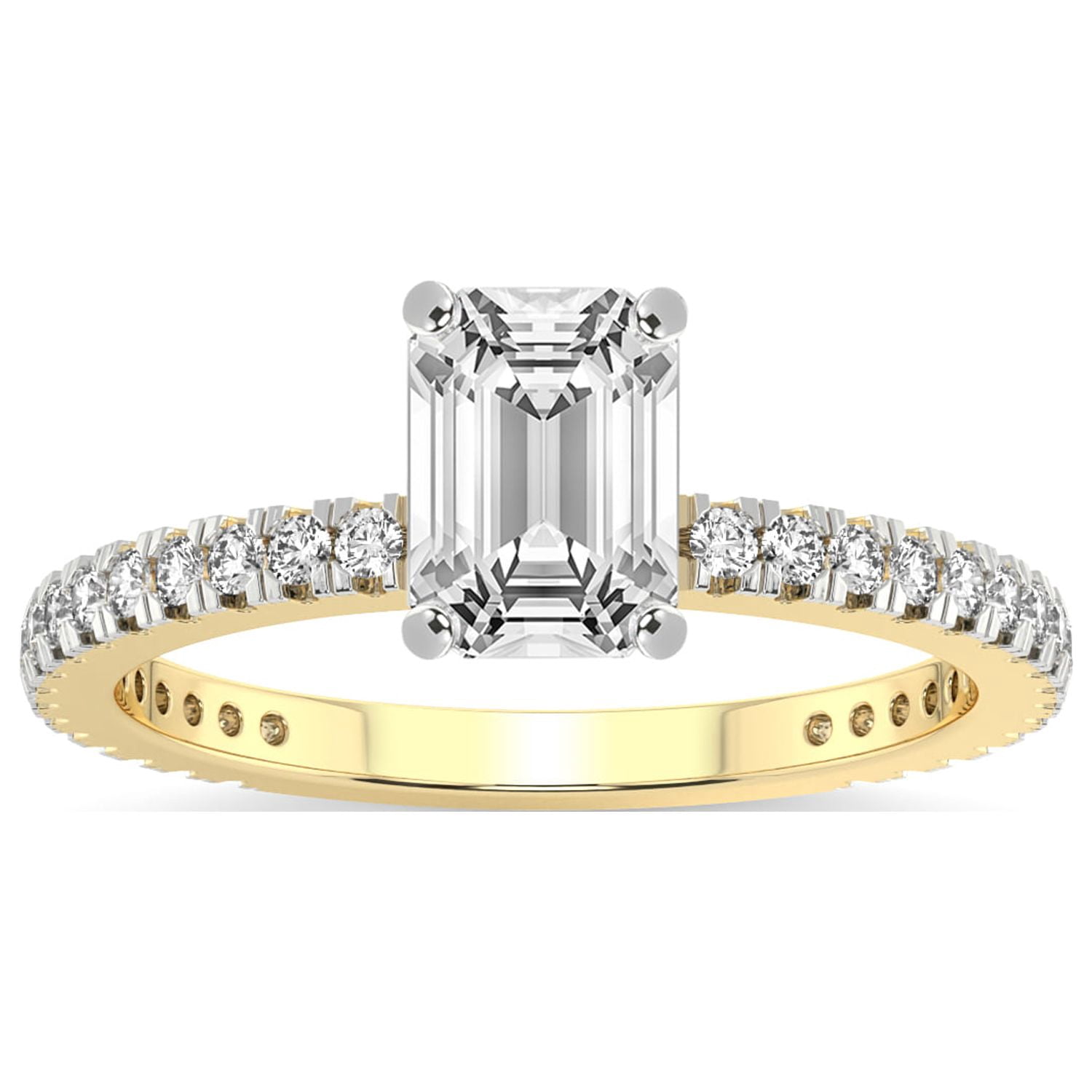3 Carat IGI Certified Emerald Shape Lab Grown Diamond Engagement Ring ...