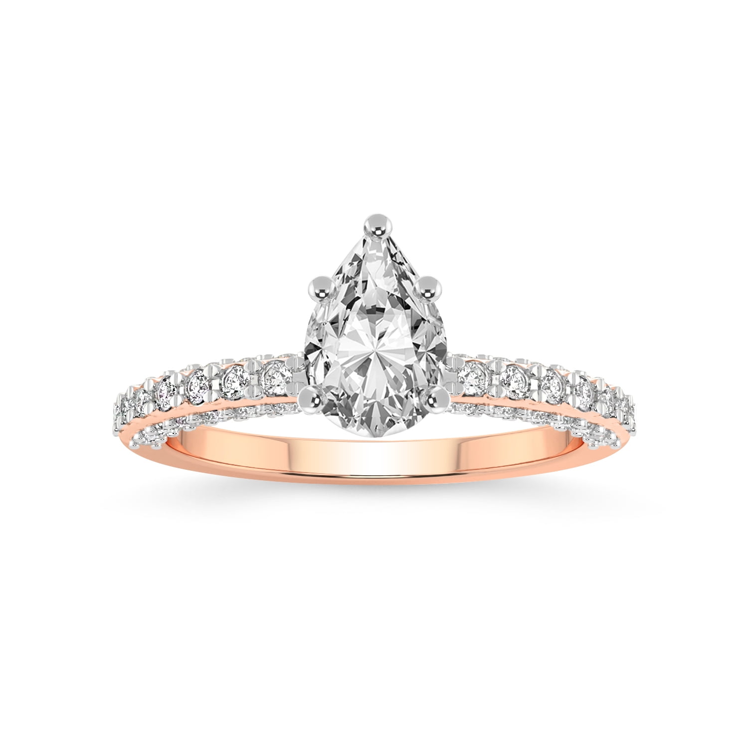 3 Carat IGI Certified Pear Shape Lab Grown Diamond Engagement Ring ...