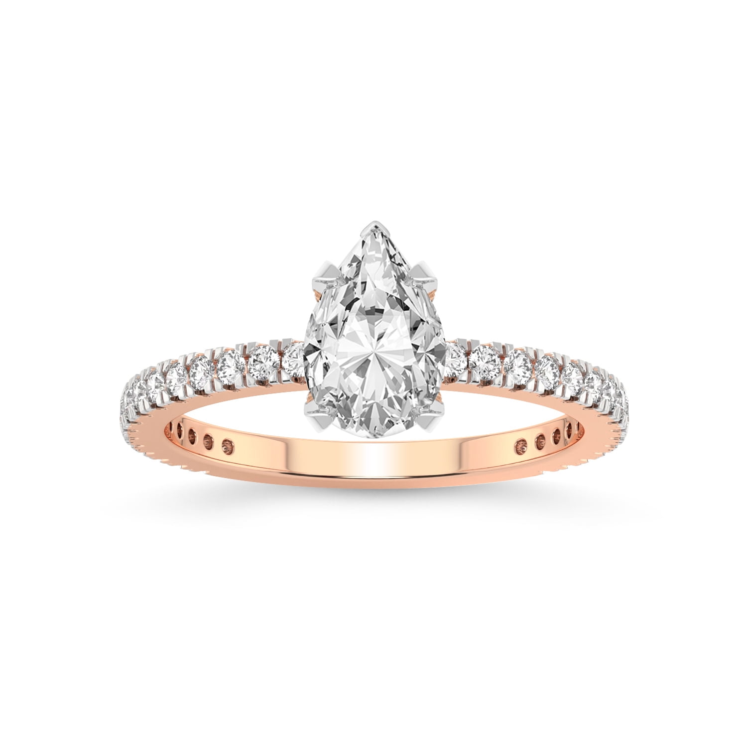 3 Carat IGI Certified Pear Shape Lab Grown Diamond Engagement Ring ...