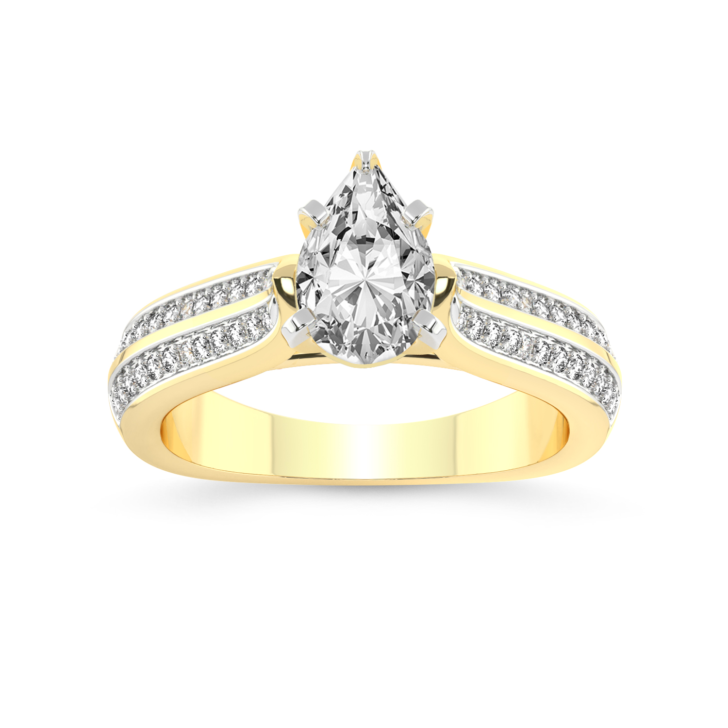3 Carat IGI Certified Pear Shape Lab Grown Diamond Engagement Ring ...