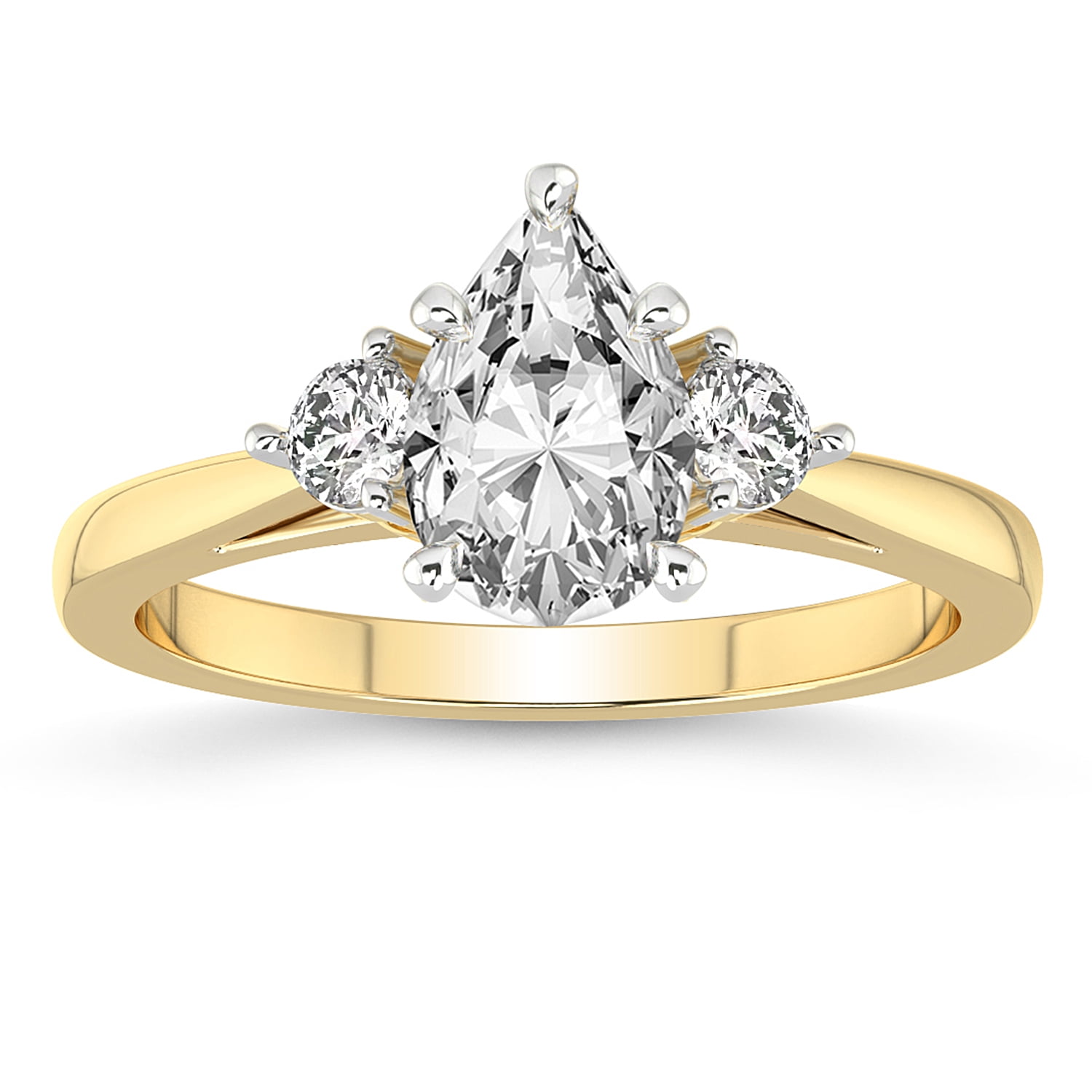 IGI Certified 3 Carat Pear Shape Lab Grown Diamond Engagement Ring ...