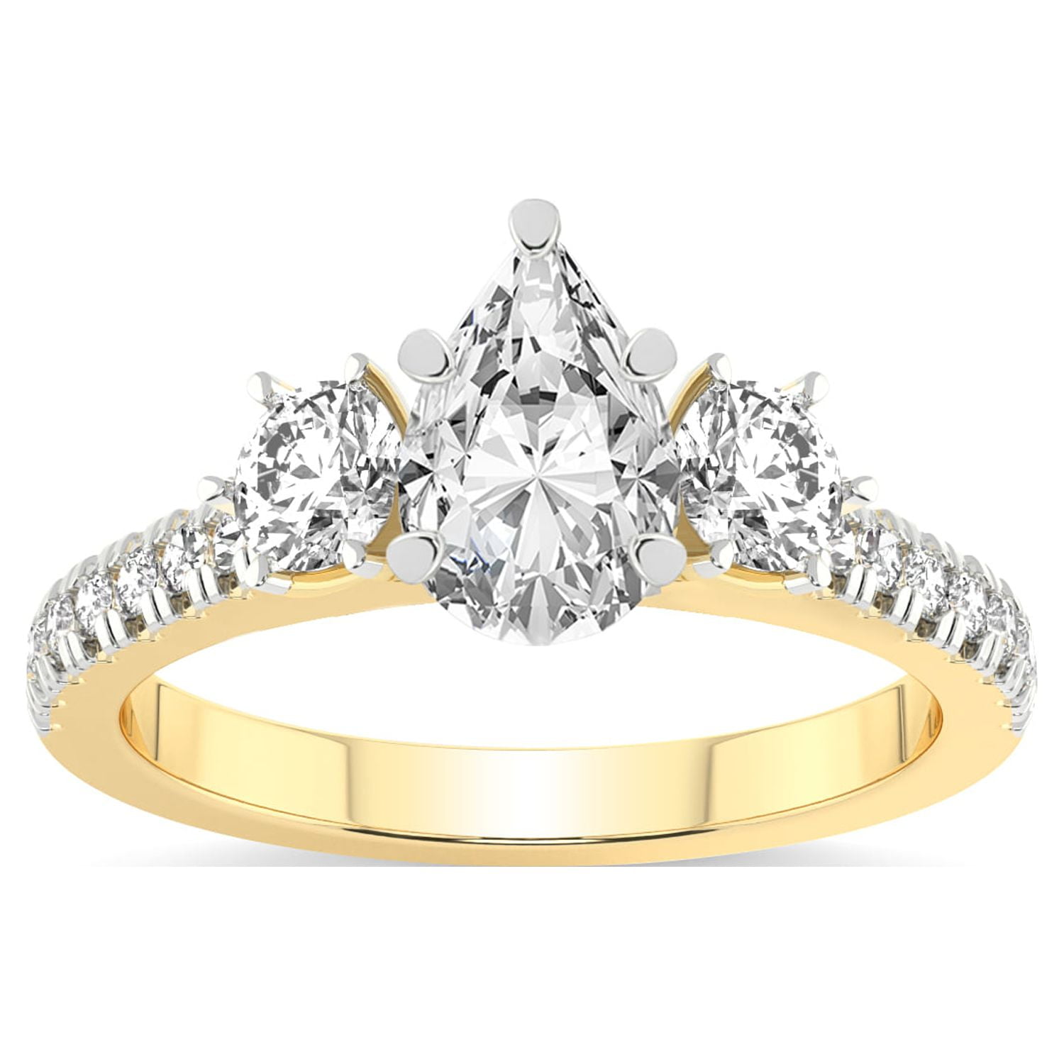 3 Carat IGI Certified Pear Shape Lab Grown Diamond Engagement Ring ...
