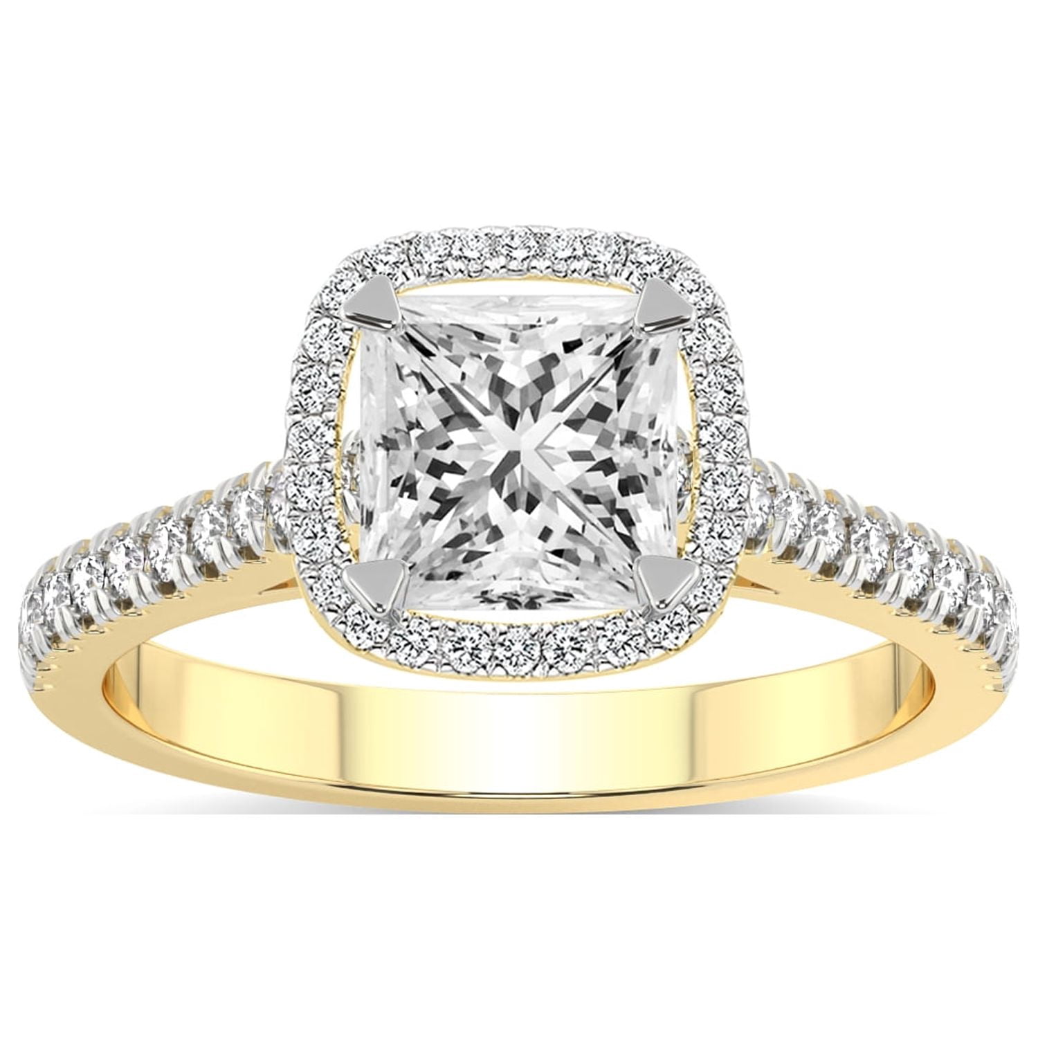 IGI Certified 3 Carat Princess Shape Lab Grown Diamond Engagement Ring ...