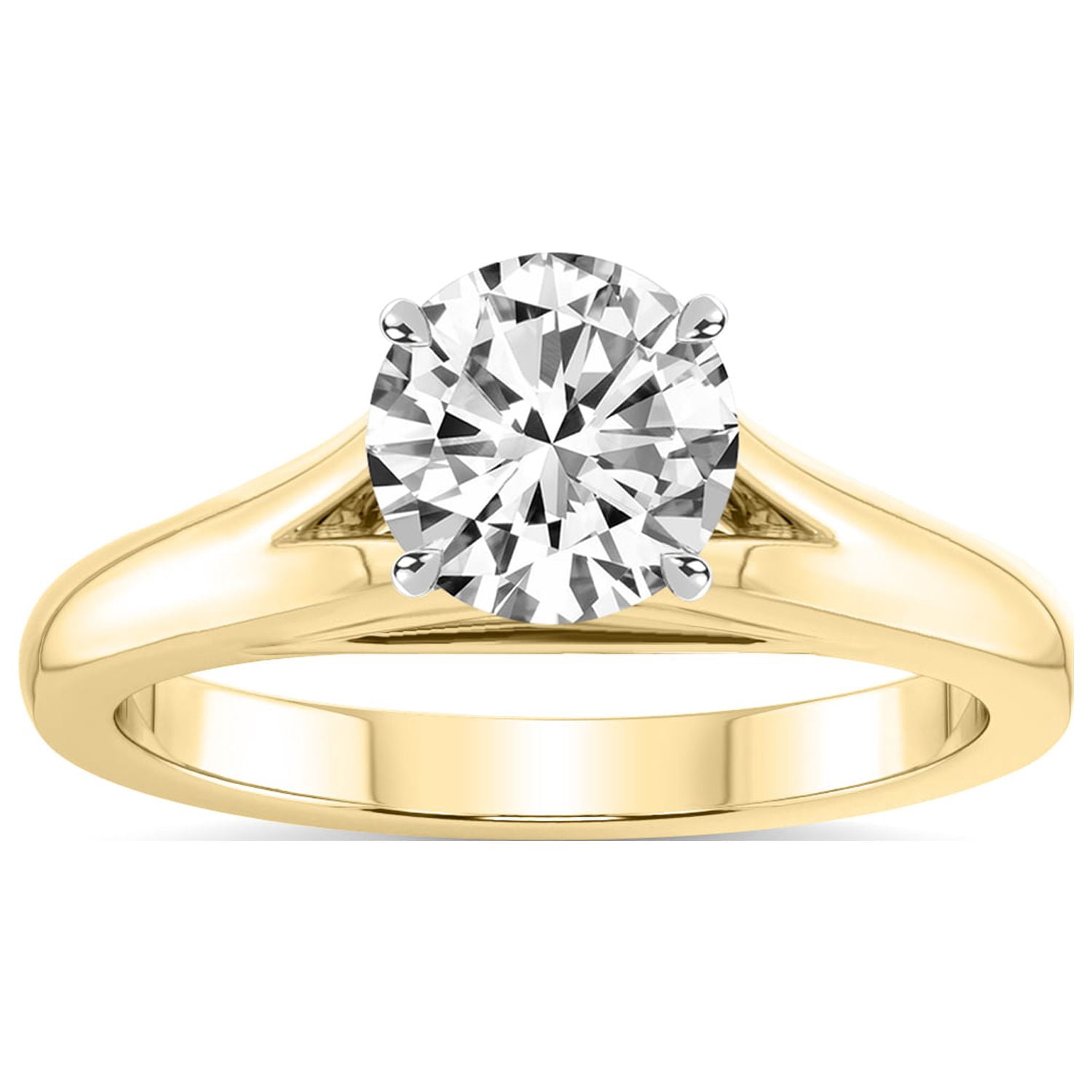 IGI Certified 3 Carat Round Shape Lab Grown Diamond Engagement Ring ...