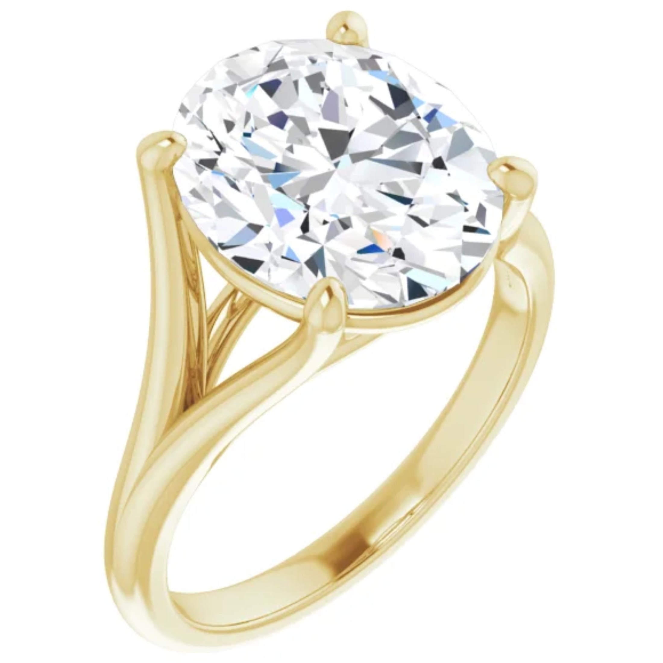 3 Carat Lab Diamond Engagement Ring Oval Split Shank - Walmart.com