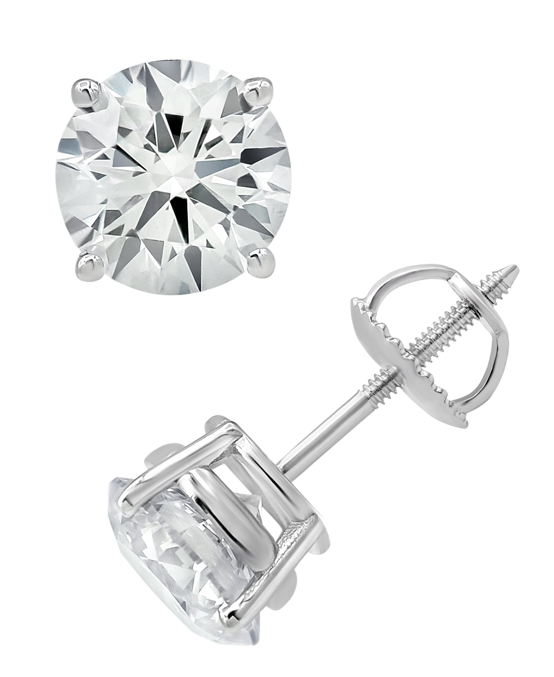 Solid Jewelry, Unique Moments 3ct Lab Grown Diamond Stud Earrings, 14K ...