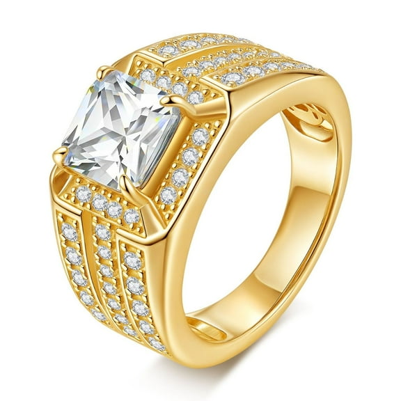 AFFY 0.53 Carat (Ctw) Round Blue & White Natural Diamond Men's Wedding ...