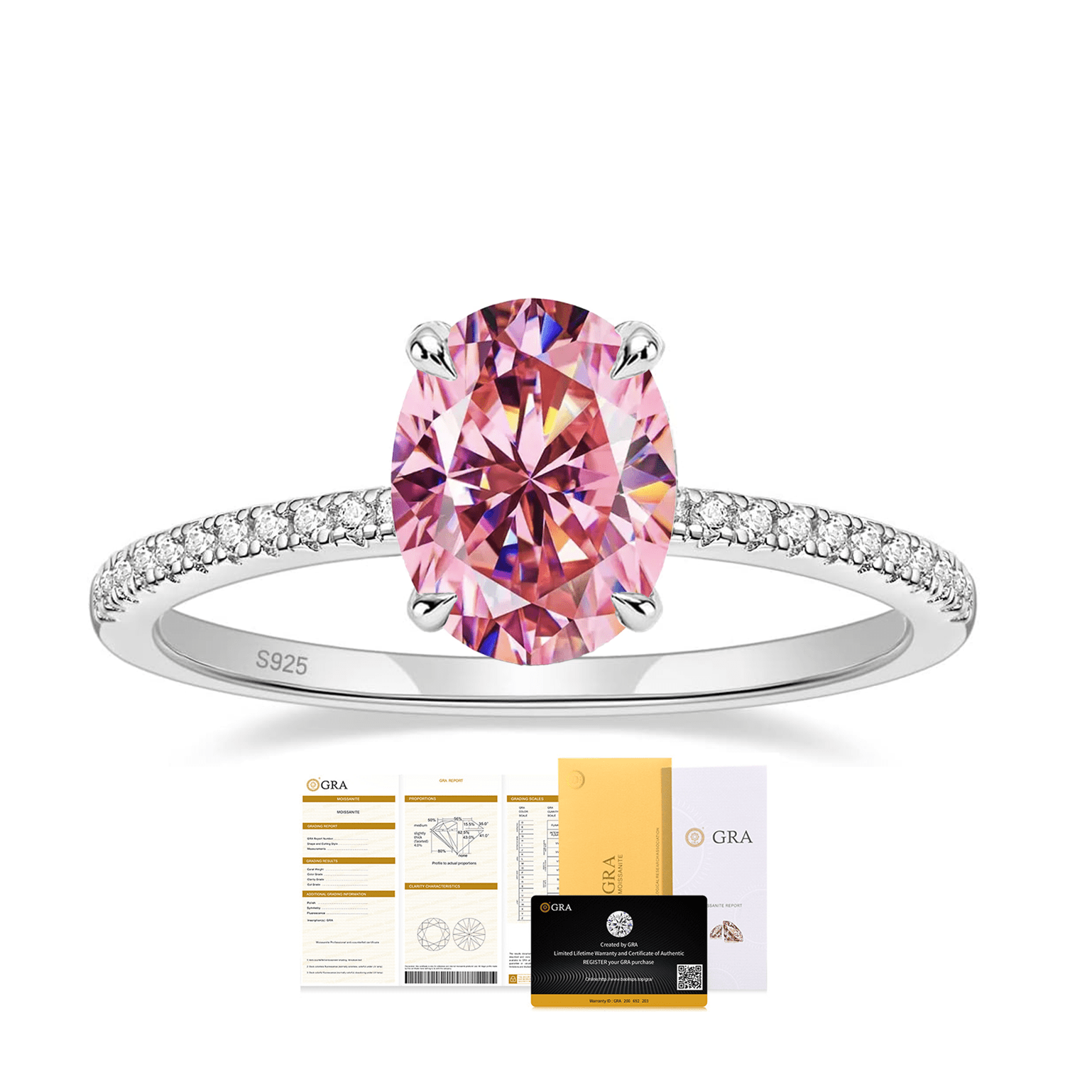 3 Carat Oval Cut Moissanitefor Women,D color VVS1 - Simple Solitaire ...