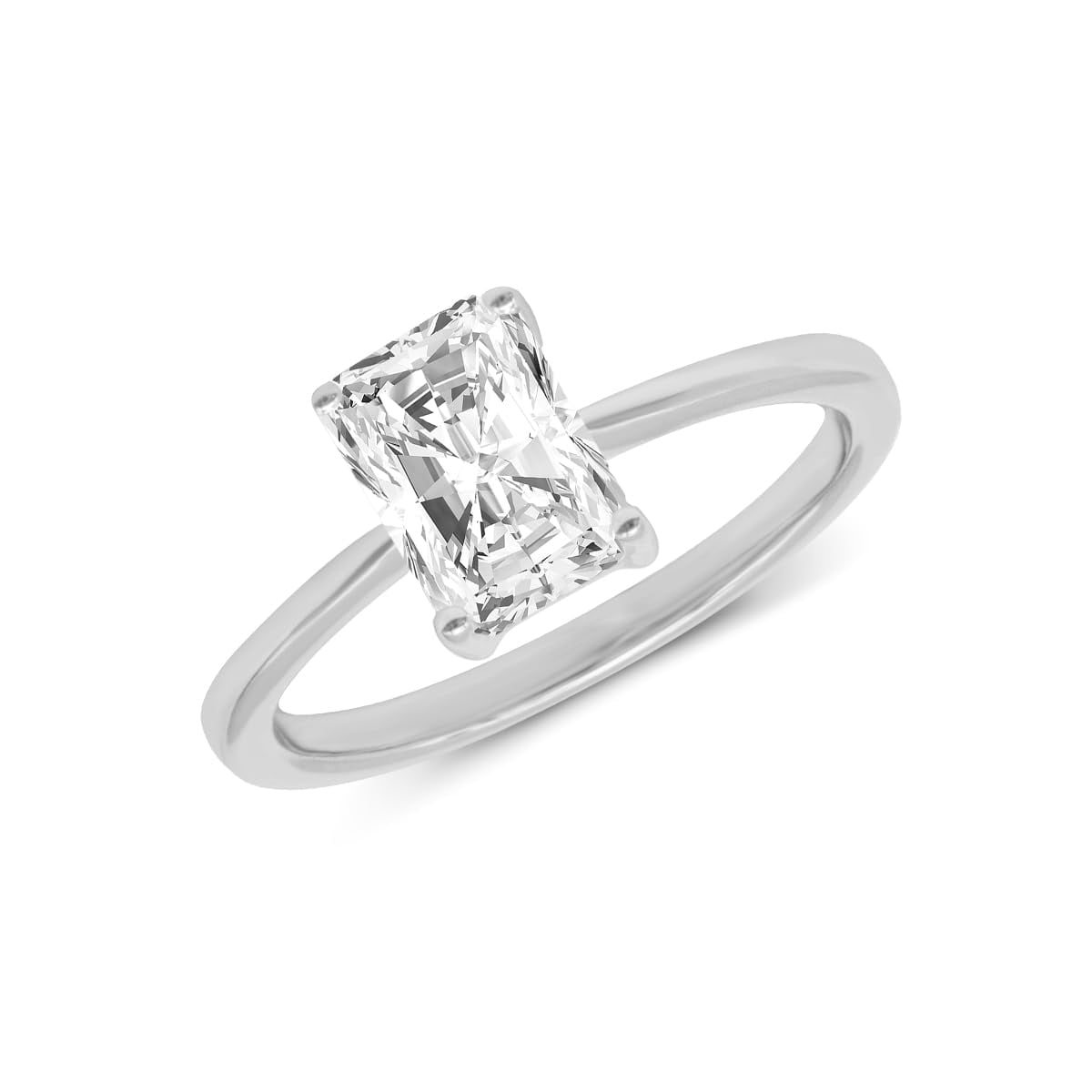 3 Carat - Radiant Shape Lab Grown Basket Regular Shank Setting ...