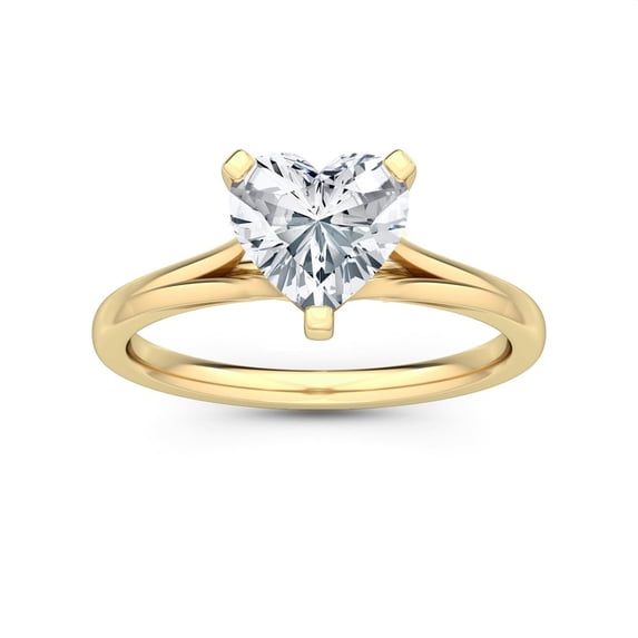 3 Carat (ctw) 14K Yellow Gold Heart Cut LAB GROWN Diamond Solitaire ...
