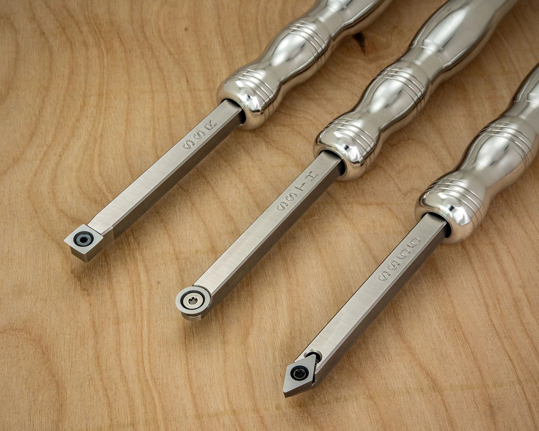 3 Carbide Tipped Mini Simple Start Woodturning Tools with Solid ...