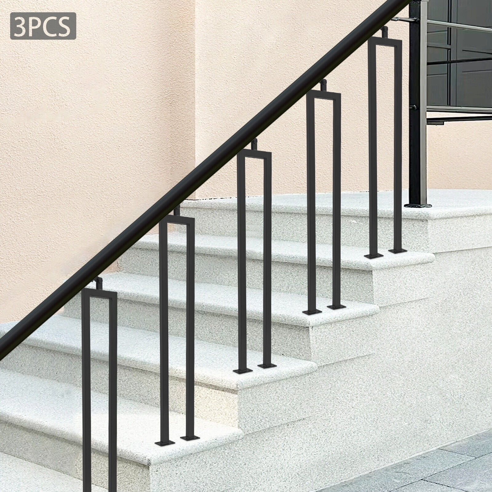 3*Carbon Steel Stair Balusters Modern U-Shaped Metal Spindles for ...