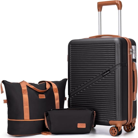 3- Carry Luggage Set 22x14x9 Airline Approved, 20 Inch Lightweight ABS ...