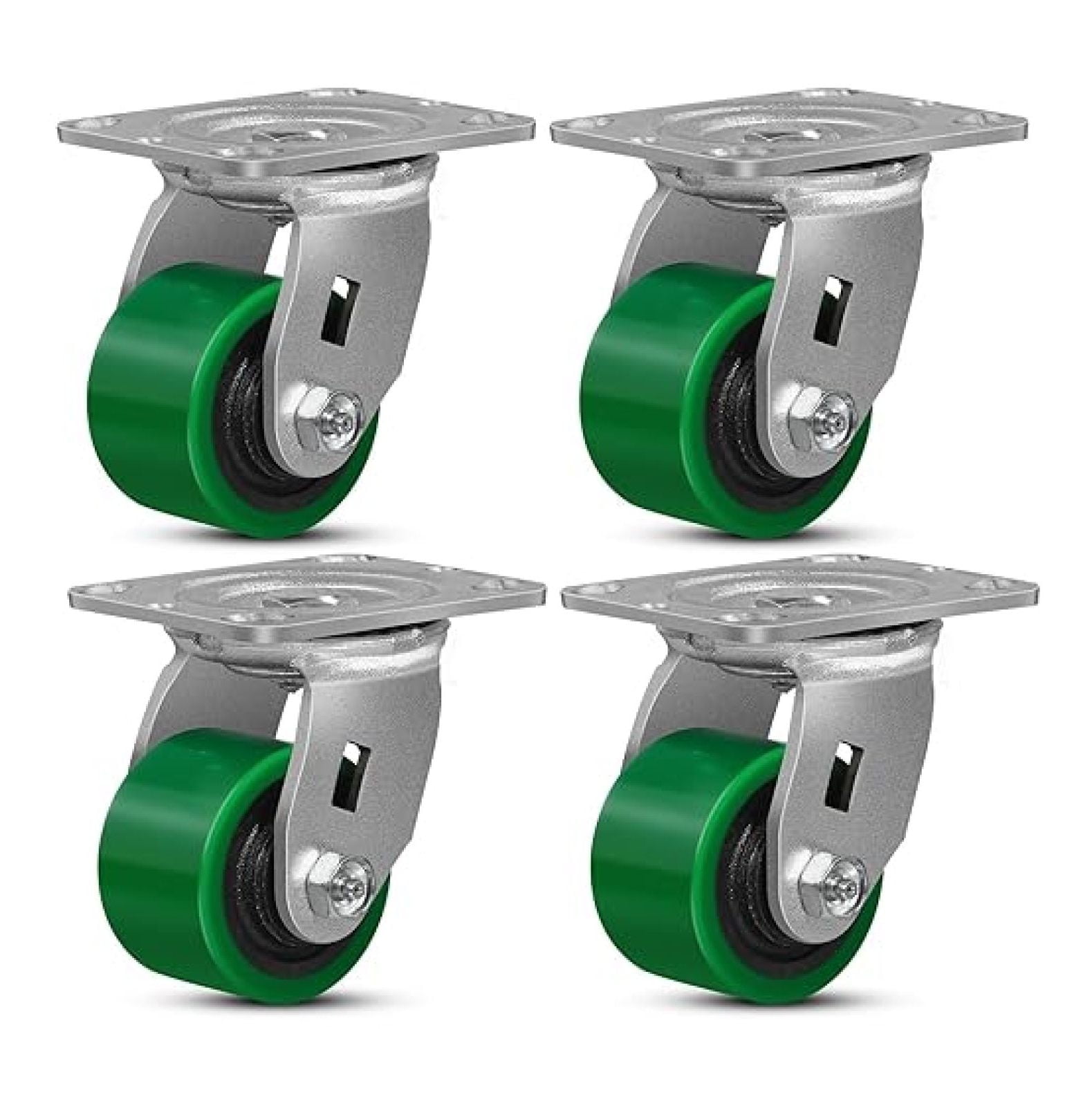 3" Caster Wheels, Heavy Duty Casters Set of 4, Polyurethane on Steel ...