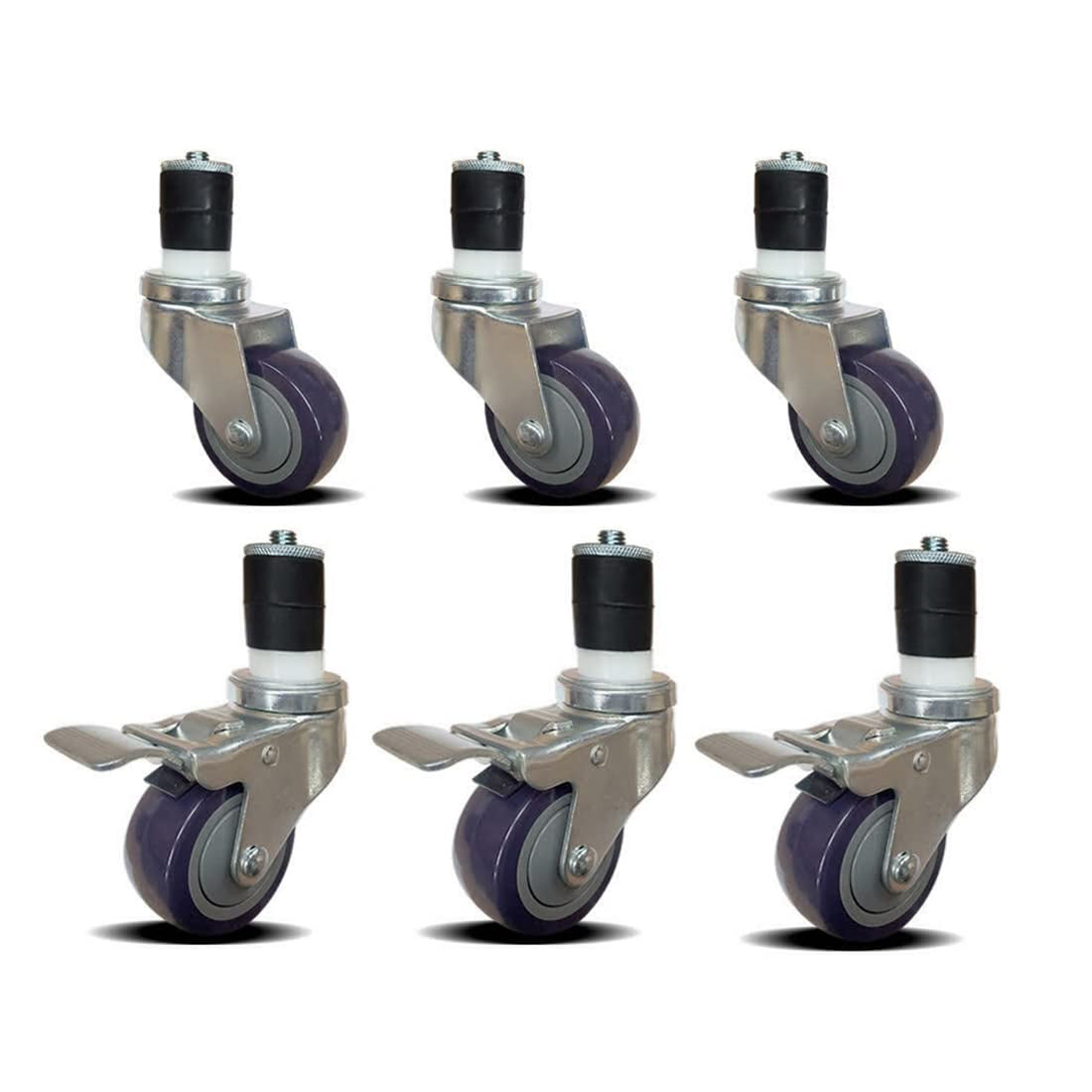 3" Casters for Food Prep Work Table - Set of 6 Rolling Wheels - Walmart.com