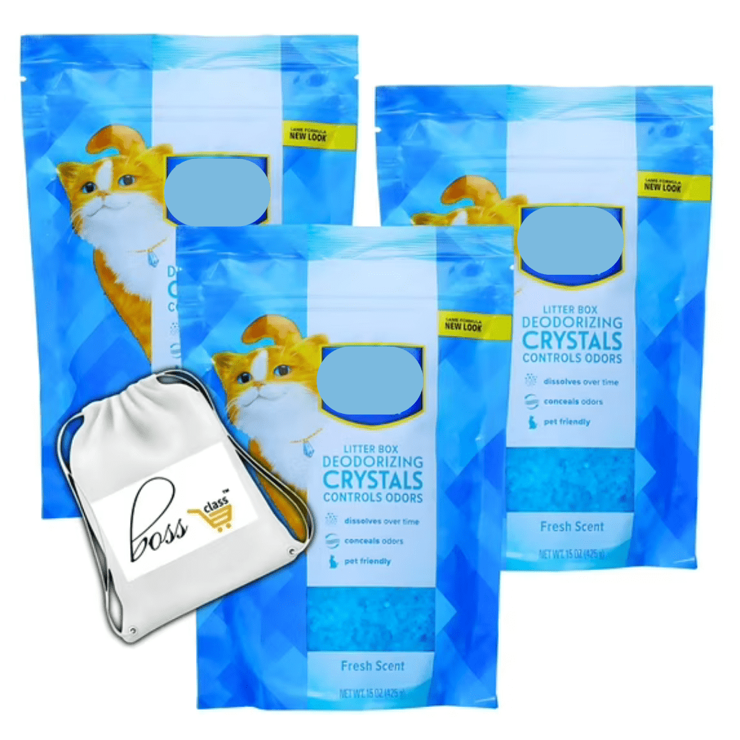 (3) Cat Litter Box Deodorizing Blue Crystals, 15oz Bag Fresh Scent ...