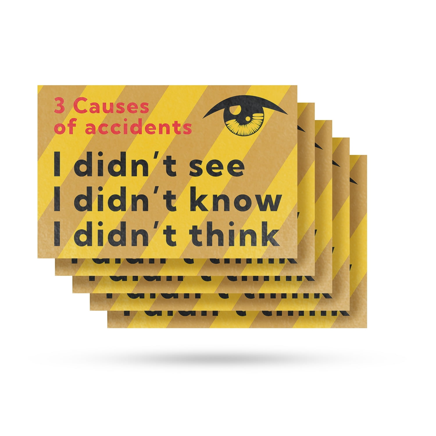 3 Causes of Accidents Vinyl Decal 5 Pack of 12 Inch x 16 Inch ...