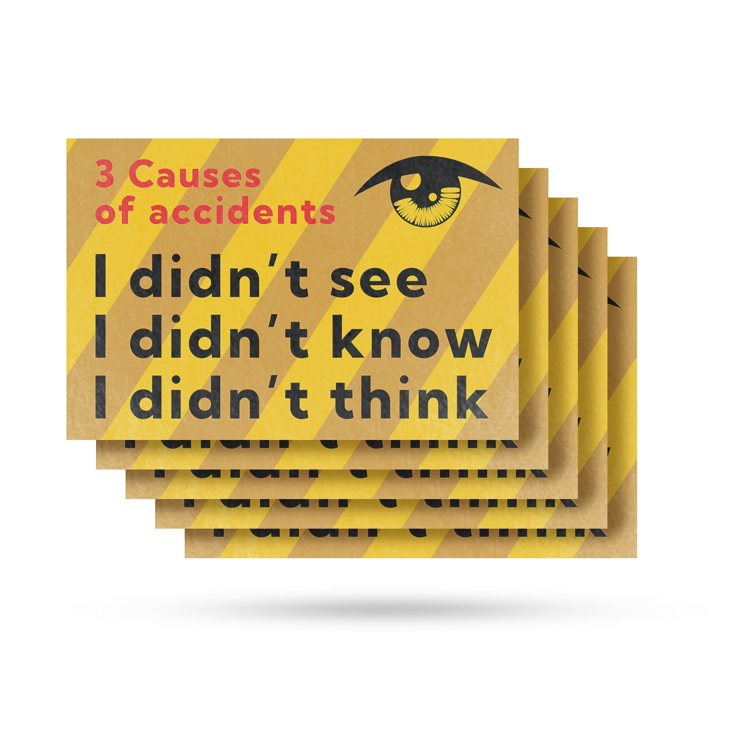 3 Causes of Accidents Vinyl Decal 5 Pack of 24 Inch x 36 Inch ...