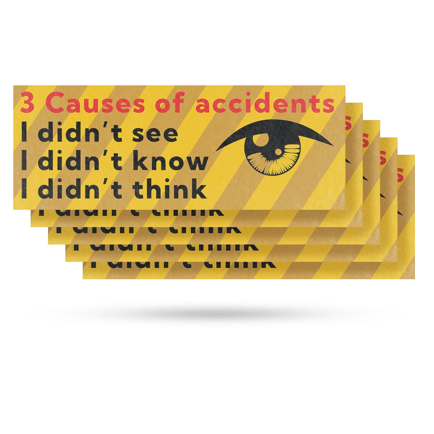 3 Causes of Accidents Vinyl Decal 5 Pack of 24 Inch x 9 Inch ...