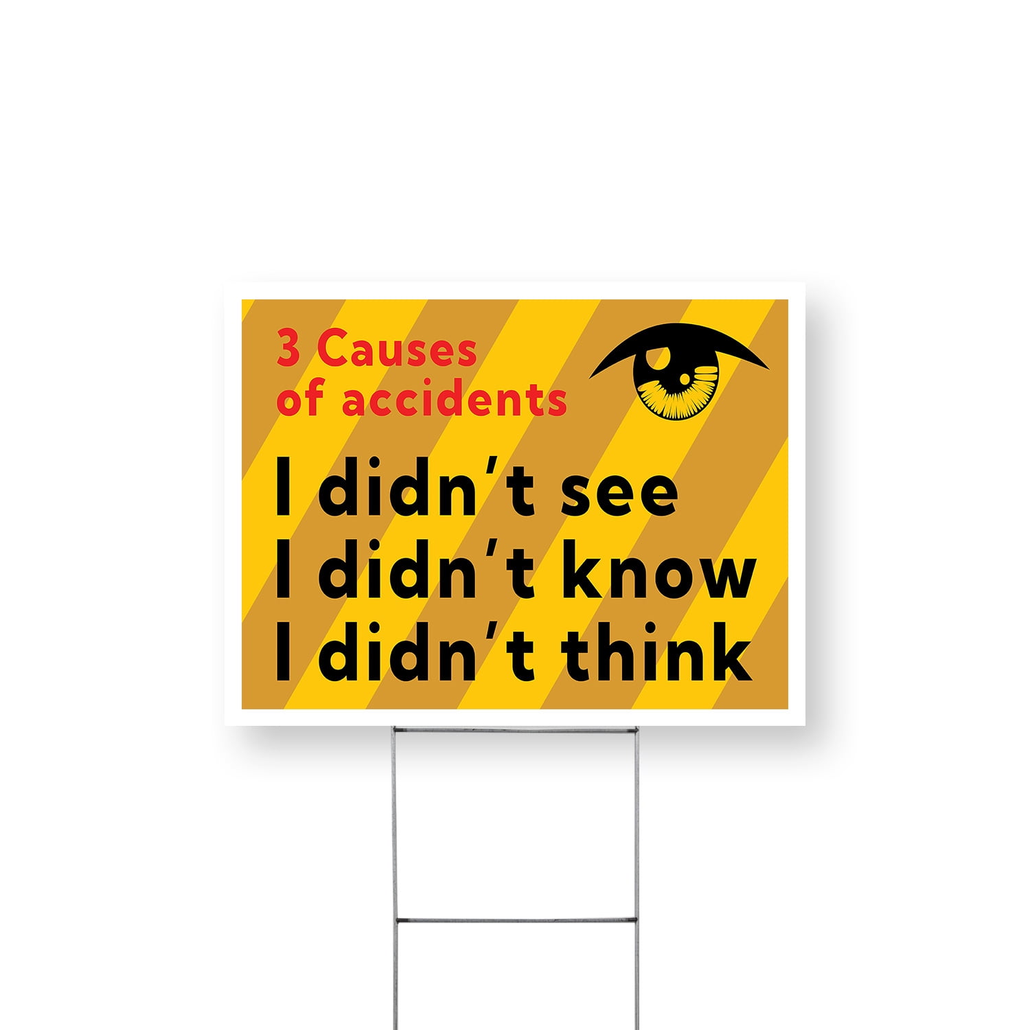 3 Causes of Accidents Yard Sign 12 Inch x 16 Inch Double Sided ...