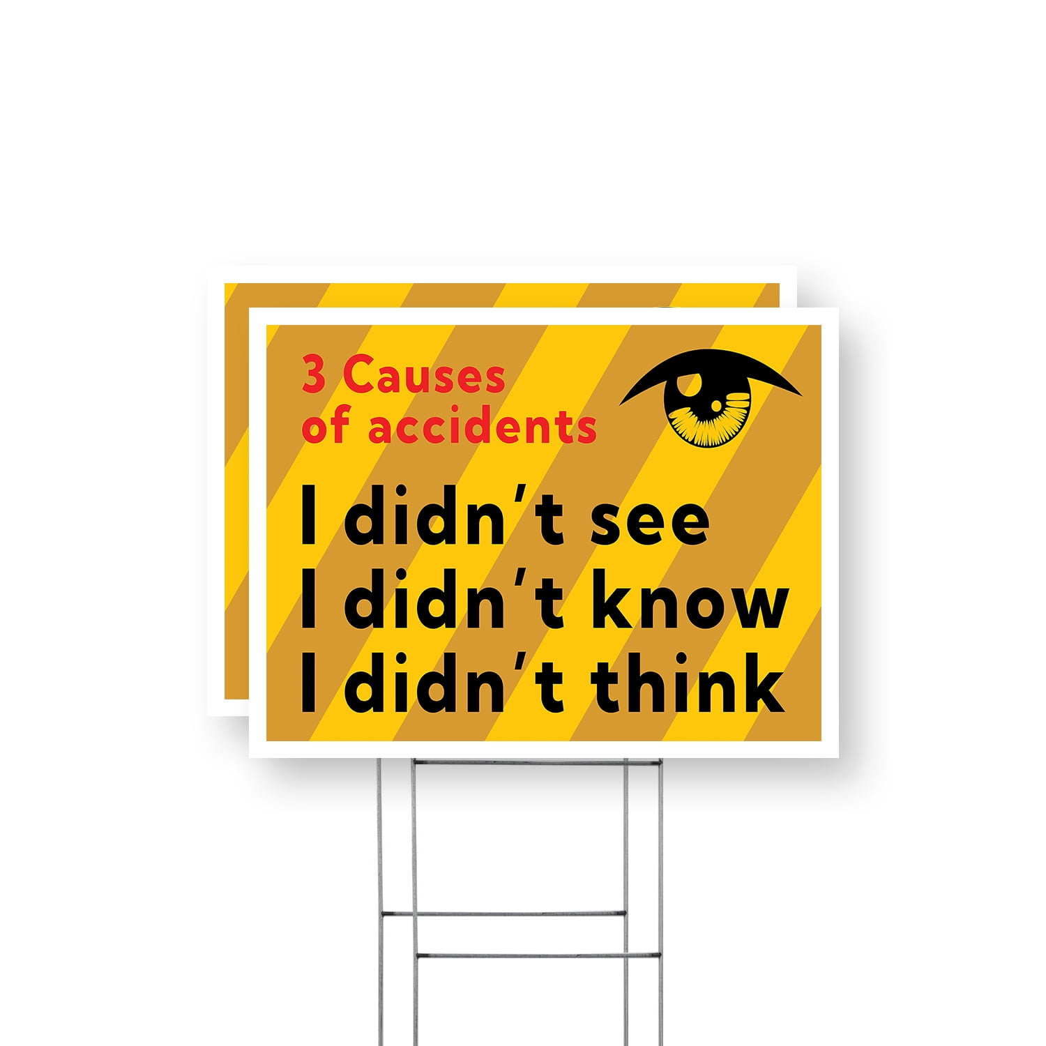 3 Causes of Accidents Yard Sign 2 Pack of 18 Inch x 24 Inch Single ...