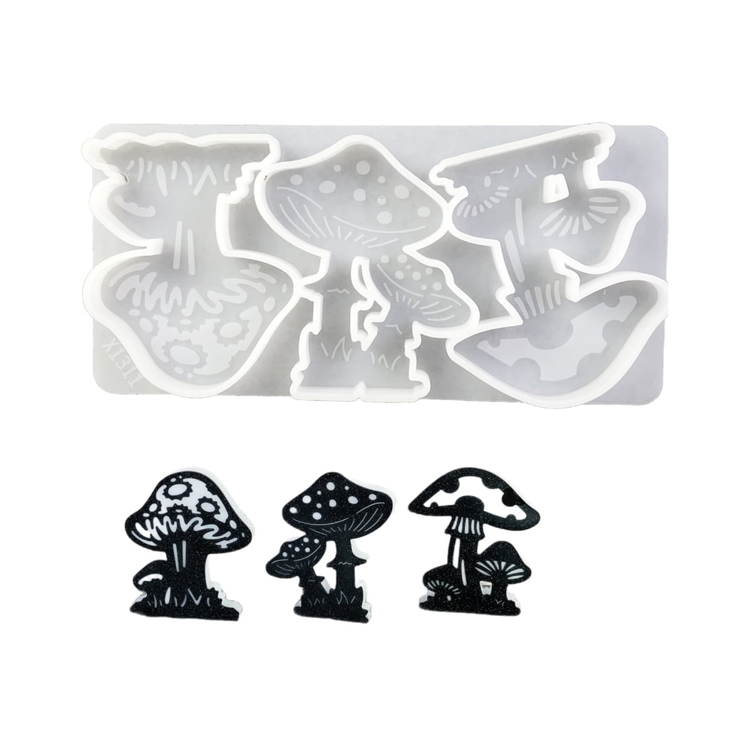 3 Cavities Mushroom Silicone Molds Heat Resistant Silicone Candle Mould ...
