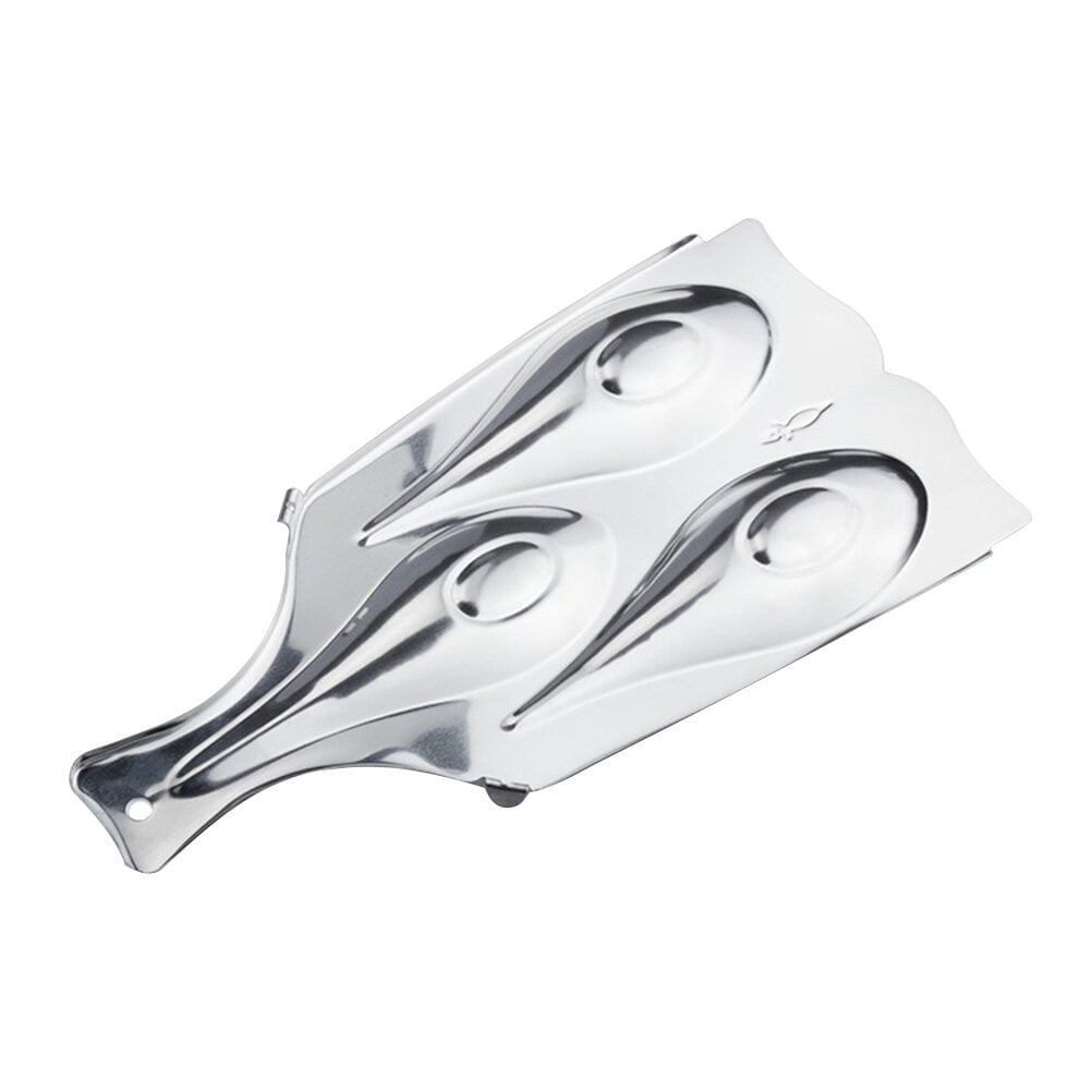 3 Cavities Spoon Rest Stainless Steel Spoon Rest Triple Spoon Holder ...