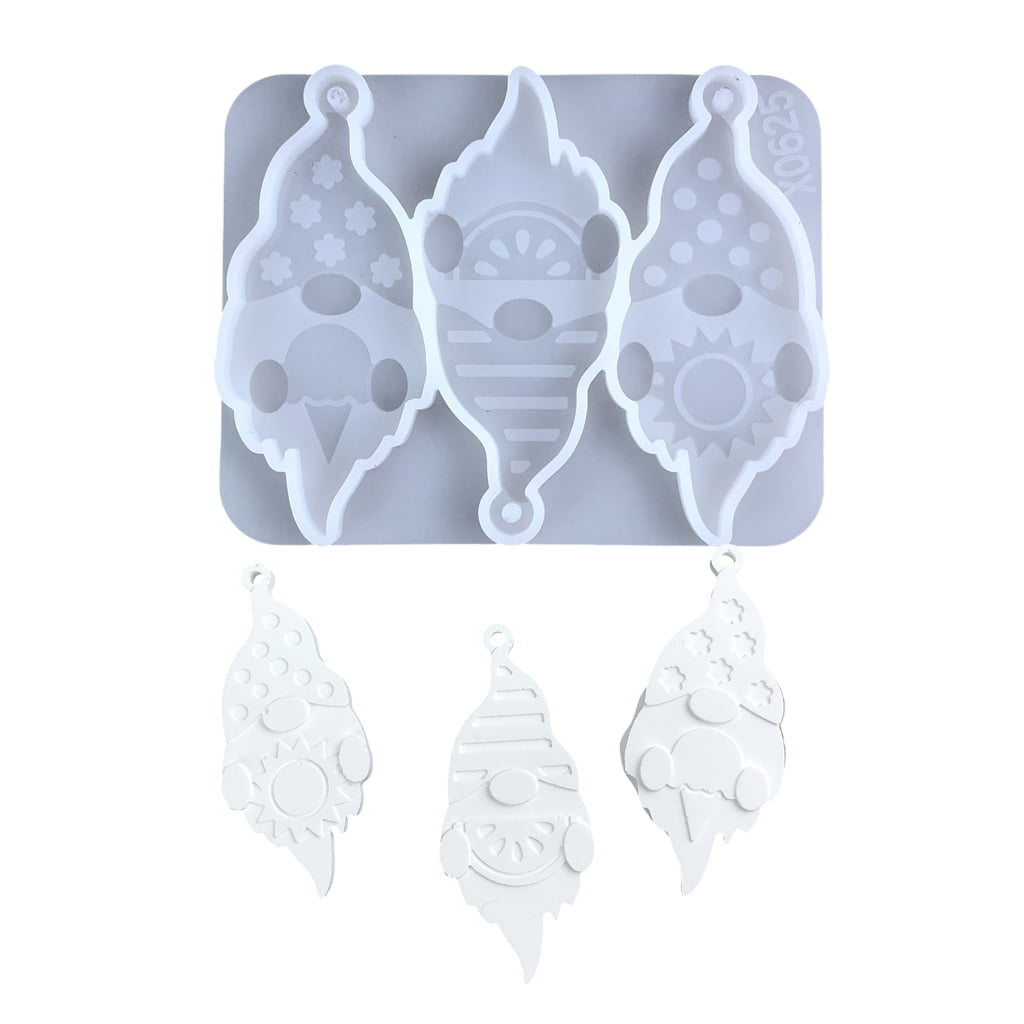 3 Cavity Flexible Pendant Mold Craft Molds Gnome Shape Keychain Mould ...