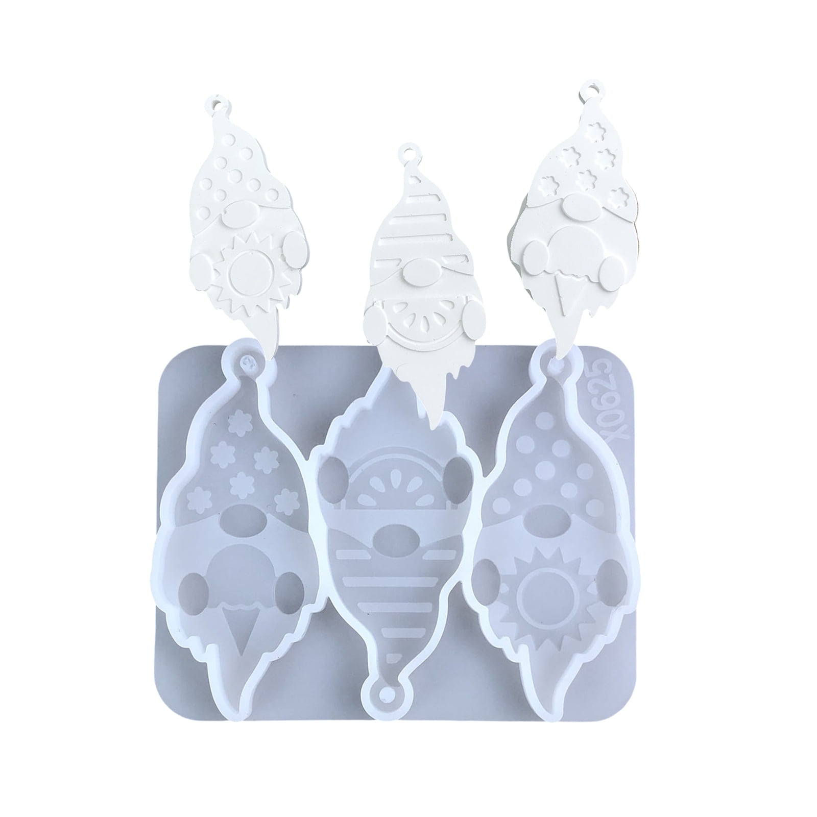 3 Cavity Keychain Molds Pendant Molds Clay Mould Gnomes Shape Pendant ...