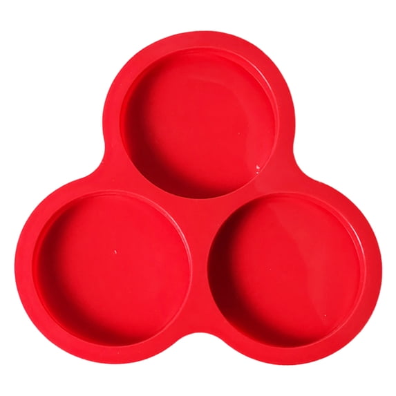 3 Cavity Silicone Baking Mold Red For Air Fryer Microwave Oven Cupcakes ...