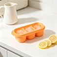 3-Cavity Silicone Ice Cube Tray with Lid, Reusable Stackable Ice Mold ...