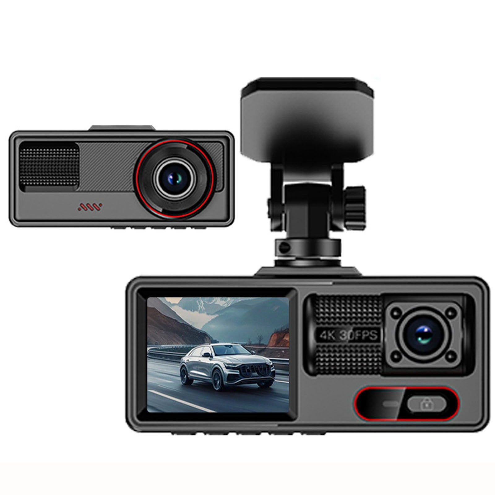 3 Channel Dash Cam Front and Rear Inside with 32GB Card, 1080P Dash ...