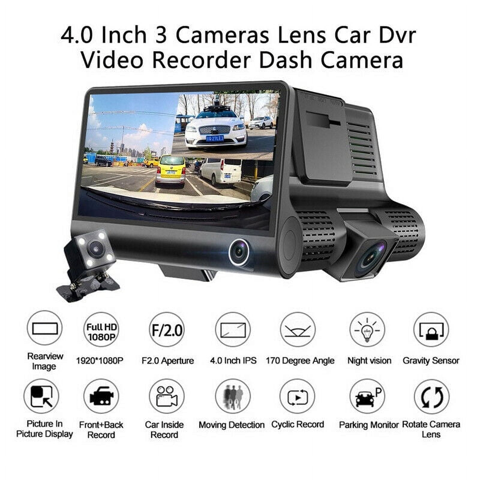 3 Channel Dash Cam Front and Rear Inside1080P+48P+480P,Three Way Car ...
