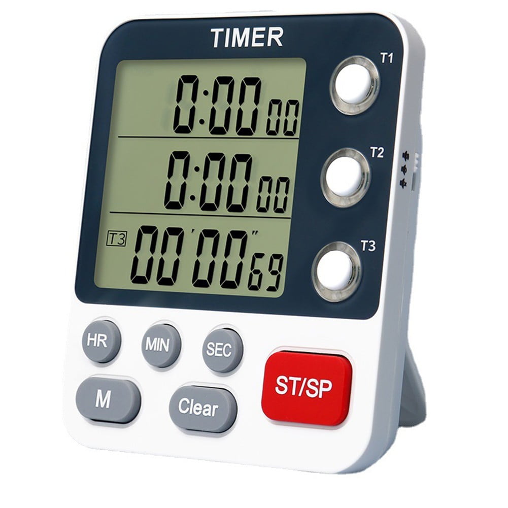3 Channels Kitchen Timer with Large Display Magnetic Back Positive ...