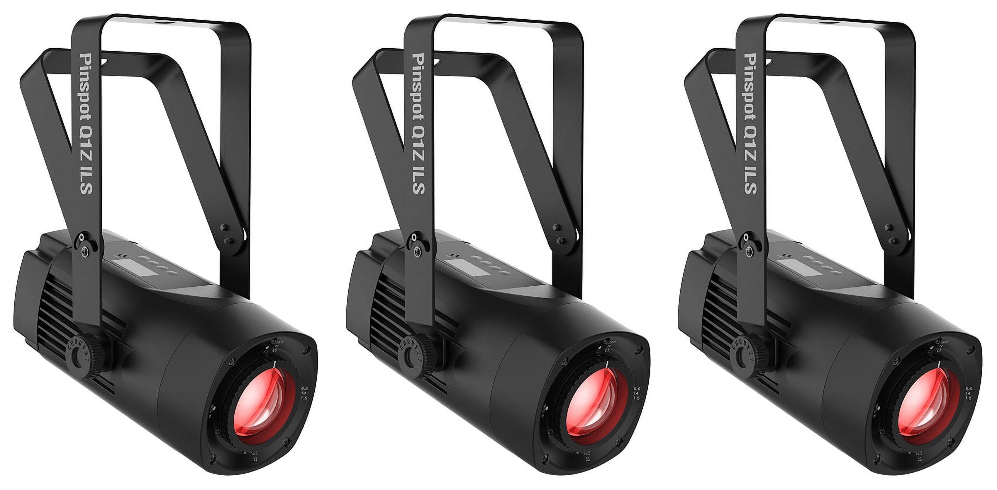 (3) Chauvet DJ PINSPOT Q1Z ILS 20 Watt RGBW LED DMX Compact Pin Spot ...