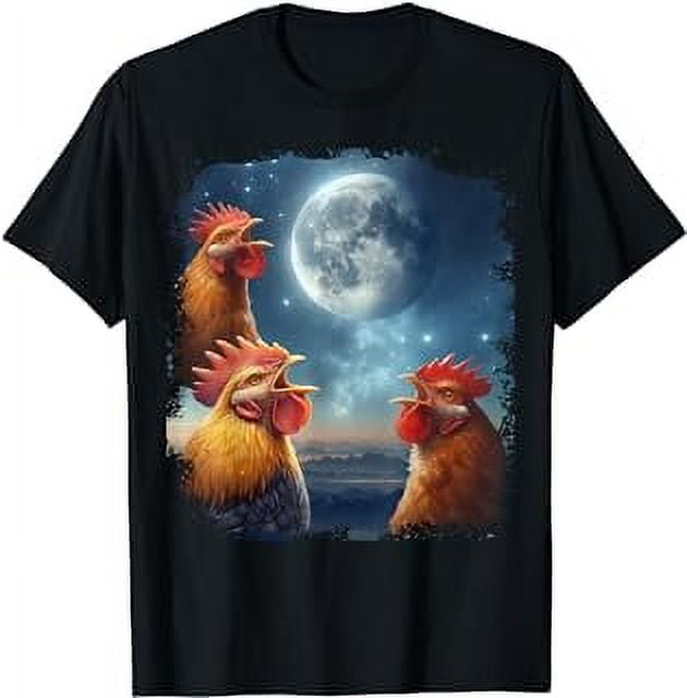 3 Chicken Moon, Funny 3 Chicken Howling Like Wolves T-Shirt - Walmart.com