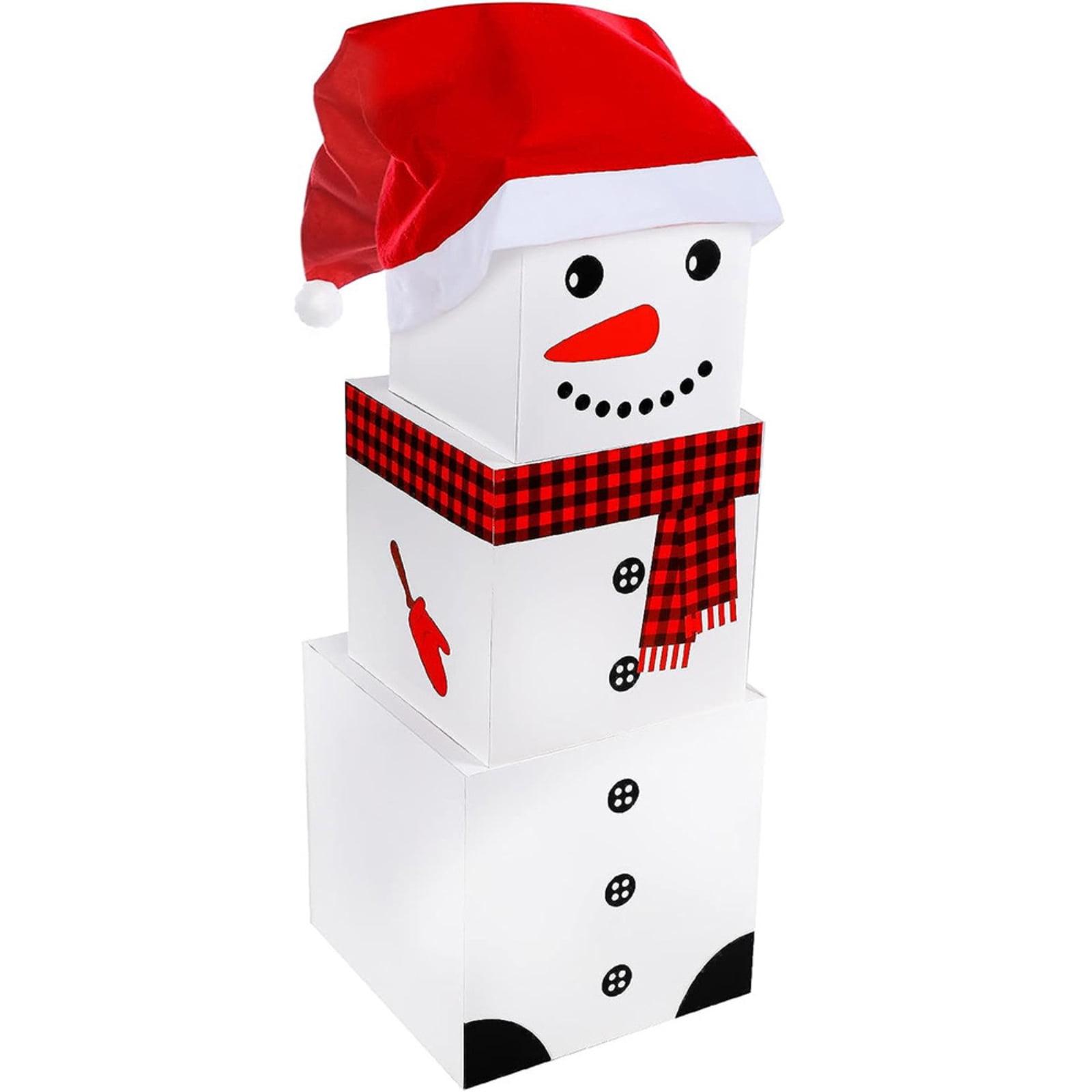 3 Christmas Themed Stackable Box Decorations, 3-Piece Set Of Adorable ...