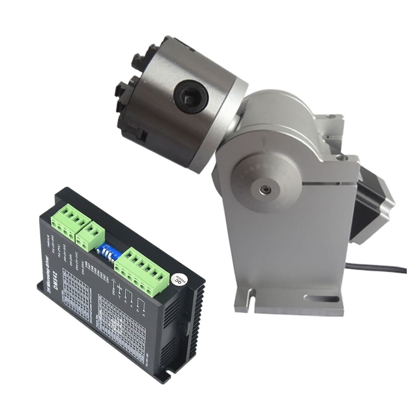 3 Claws Rotary Axis 80mm Chuck 3 Jaws 4th Axis DM542 Drive For 20W 30W ...