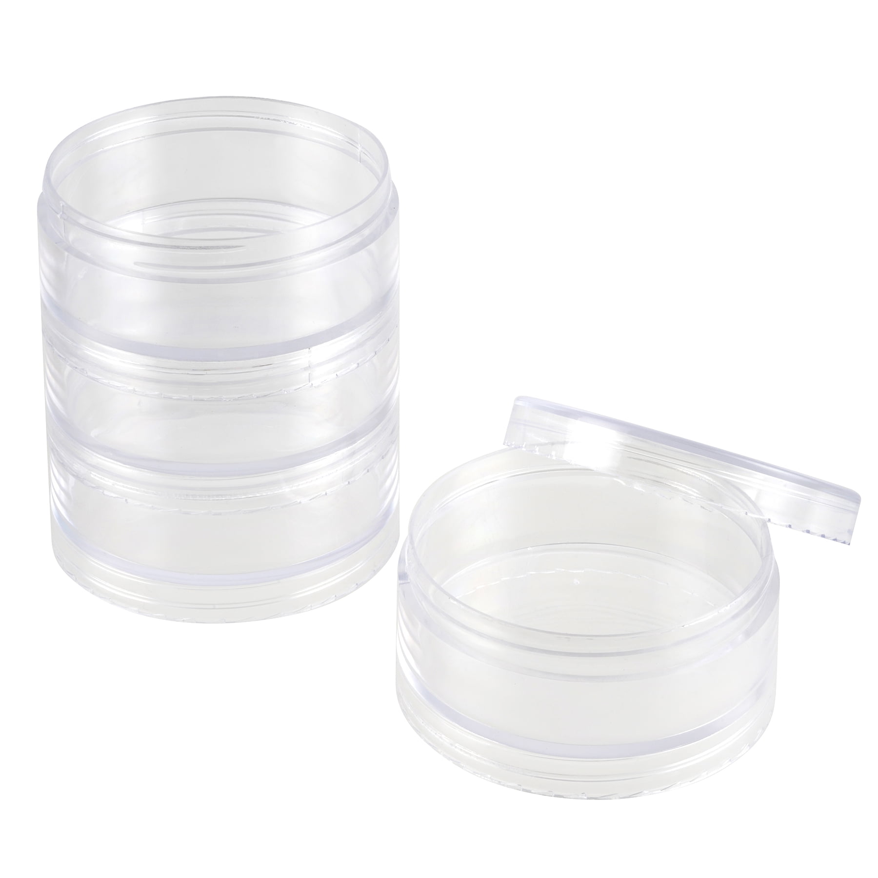 3" Clear 4-Container Round Bead Storage Stack by Bead Landing ...