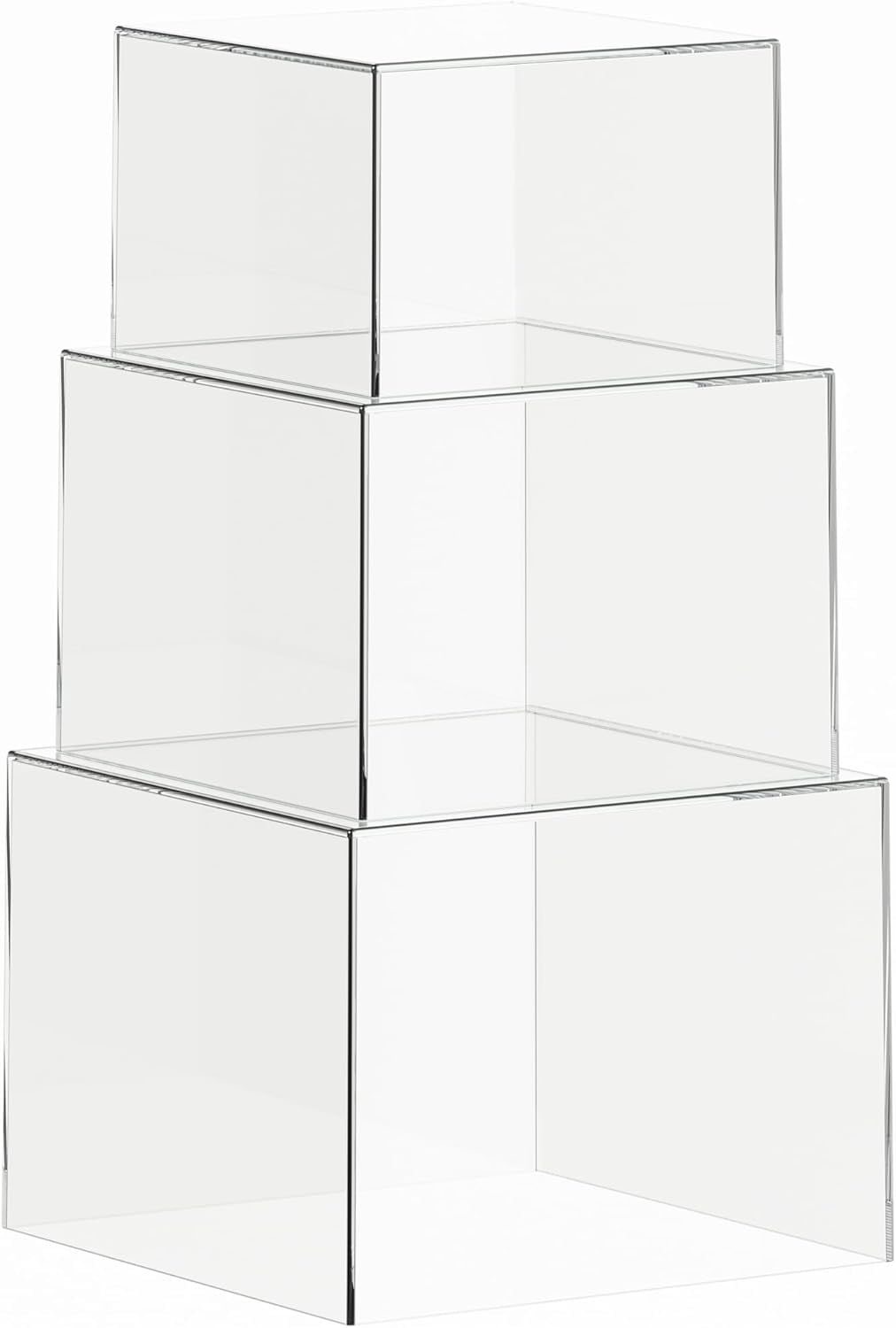 3 Clear Acrylic Boxes for Display as Buffet Risers and Stands, Food ...