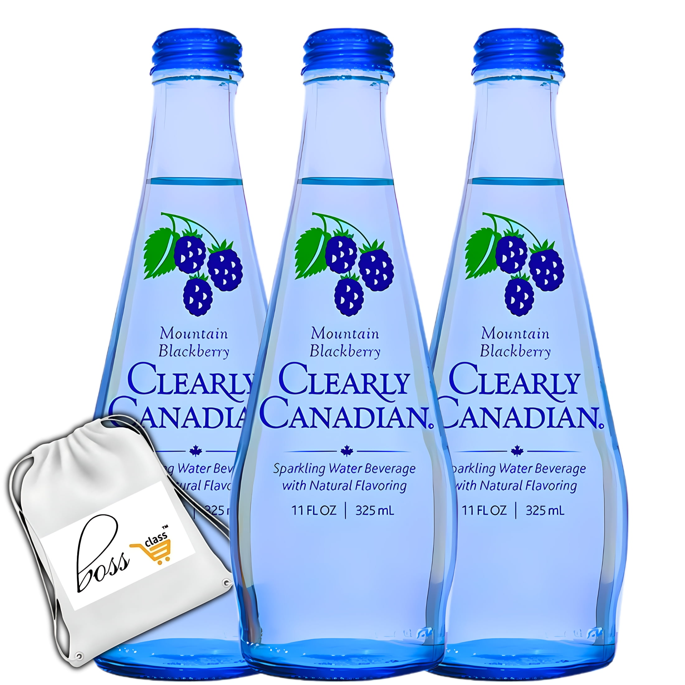 (3) Clearly Canadian Mountain Blackberry Sparkling Water Beverage, 11 Fl oz Trio Pack Naturally ...