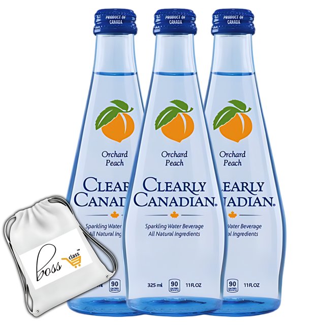 (3) Clearly Canadian Orchard Peach Sparkling Water Beverage, 11 Fl oz Trio Pack Naturally Fruit ...