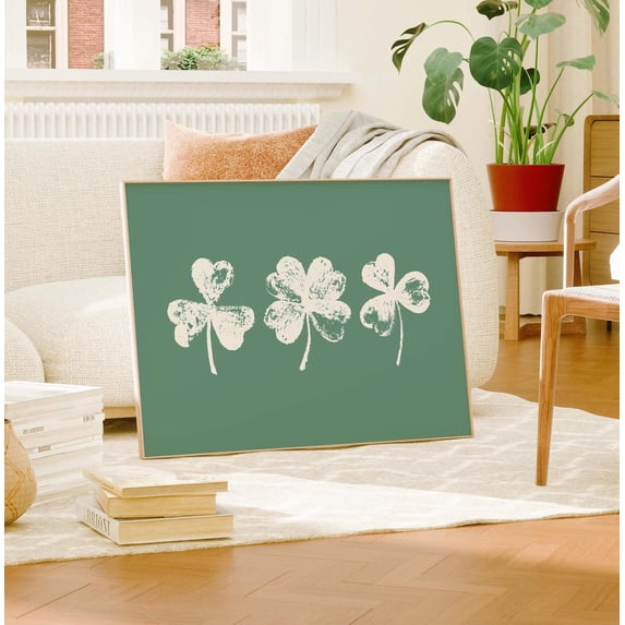 3 Clovers Art Poster St Patrick S Day Trendy Wall Cute Patty Decor ...