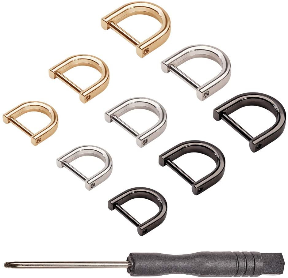 3 Color 3 Size D-Ring Screw in Shackle 18pcs D-Rings with Closing Screw ...