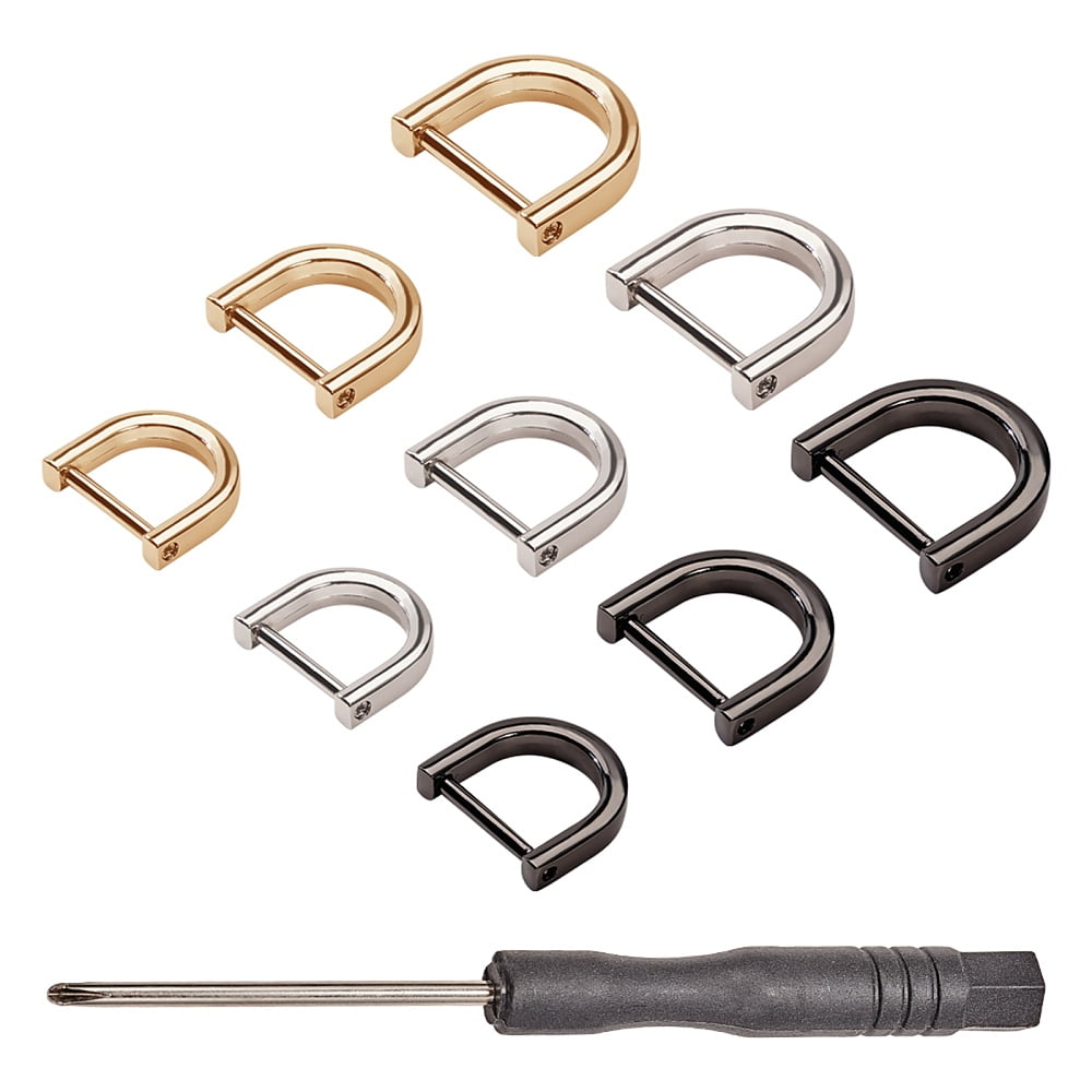 3 Color 3 Size D-Ring Screw in Shackle 18pcs D-Rings with Closing Screw ...