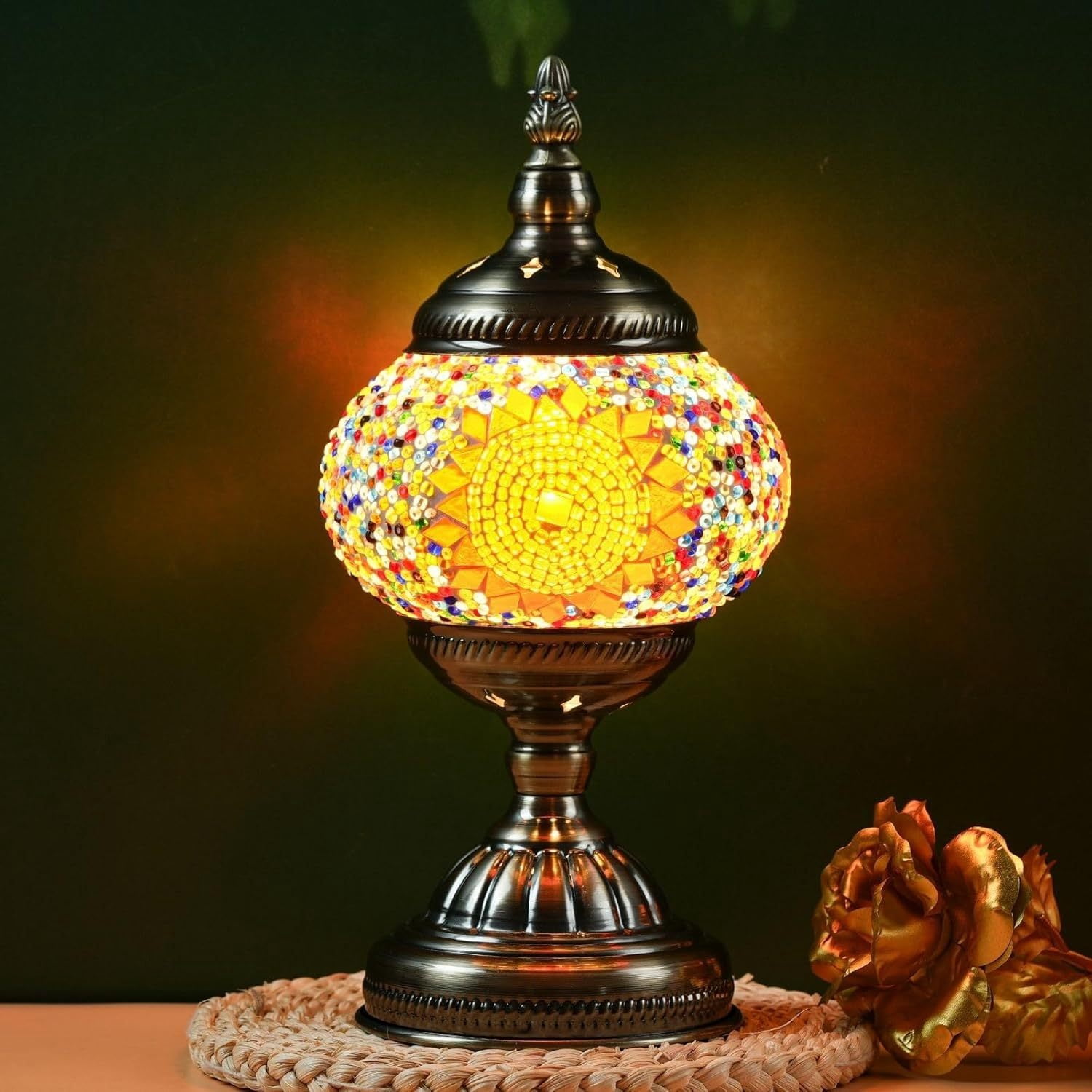 3-Color Adjustable Handmade Moroccan Mosaic Table Lamp - Unique ...